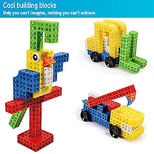 Building Stacking Block Toy, Stack Building Blocks Sensory Toy for Kids STEM Educational Sets Learning & Development Toys Cubes, DIY Build Variations with Funny Puzzle Bricks for Age 3 and Up, 150pcs