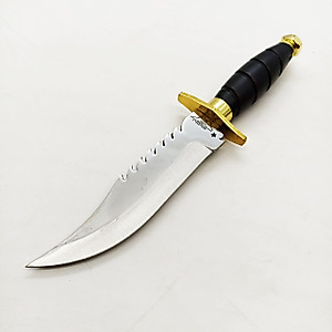 yatagan Survival Hunting Knife with Sheath-Rambo Knife-Tactical 11'' Full Tang Survival Rambo Fixed Blade-Machete Bowie-Knife for Camping, Outdoor, Bushcraft