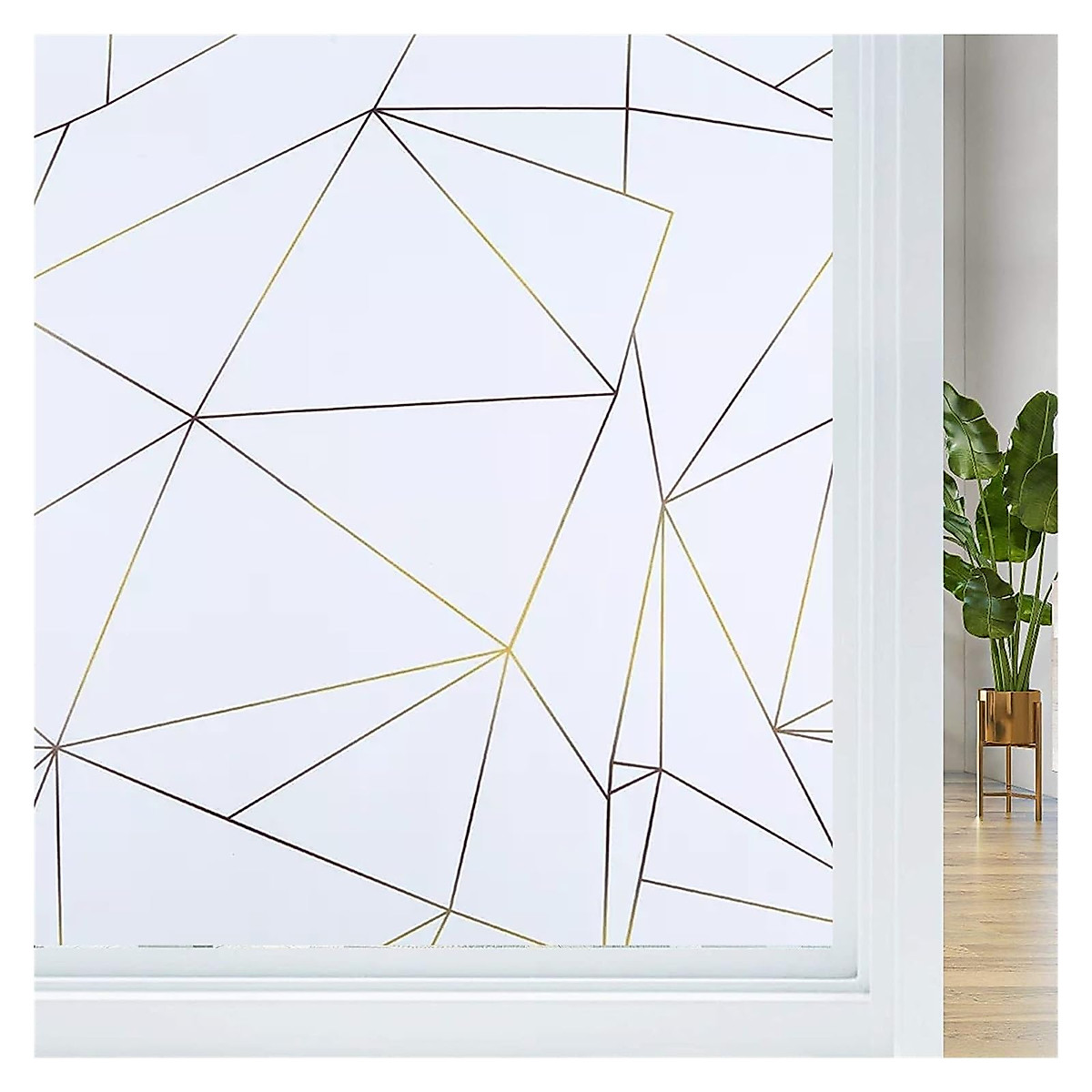 Window Film Window Decal Window Privacy Film Frosted Glass Window Clings, Static Cling Adhesive Stained Glass Vinyl Film for Home Heat Control Window Stickers Privacy Window Decal (Size : 60x100 cm)
