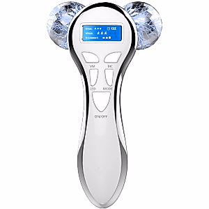 4D Microcurrent Face Massager Roller,Electric Rechargeable Face Lift Roller Arms Legs Massager for Anti Aging Wrinkles Facial Massage