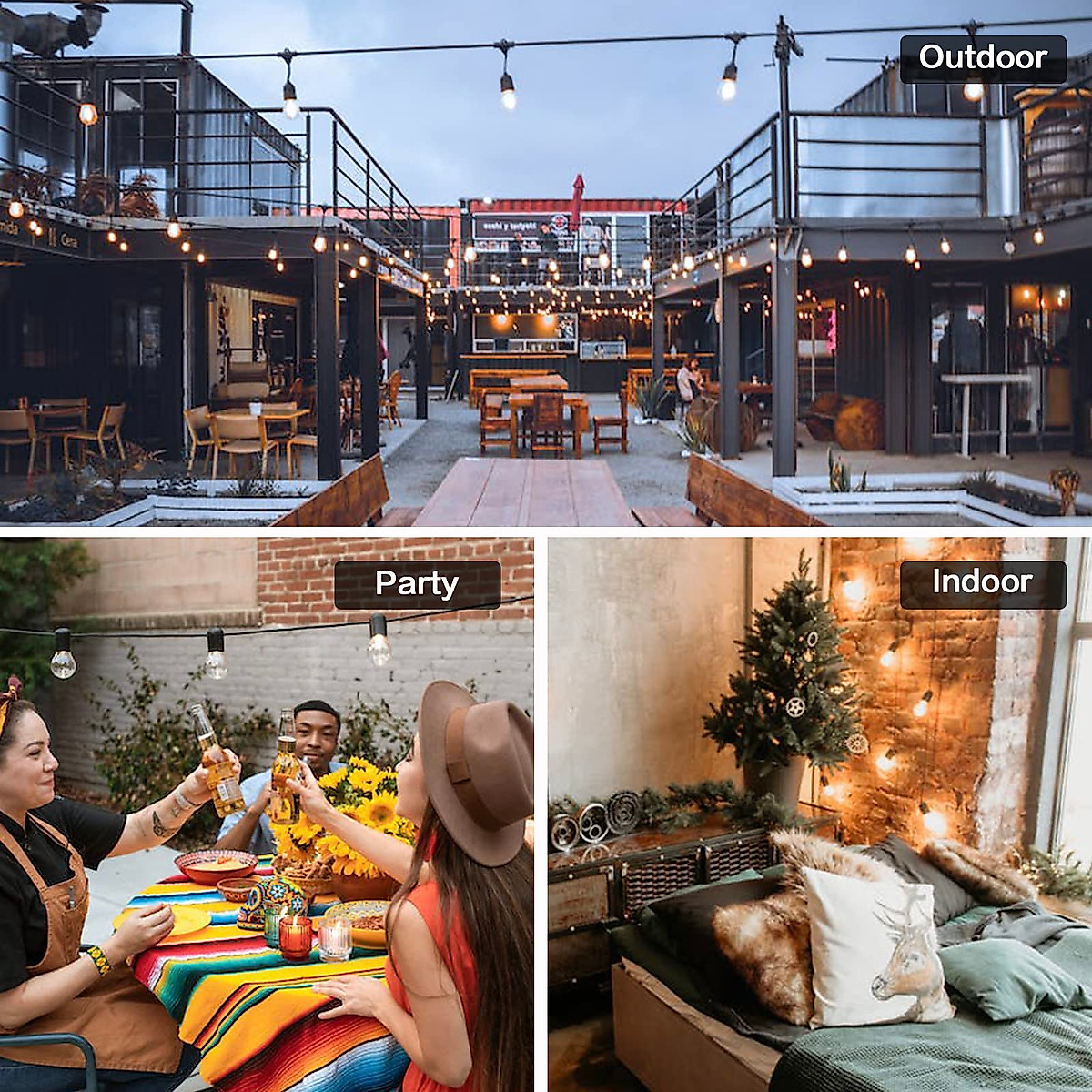 CHYSUPER G40 Light Bulbs Replacement, Clear Globe G40 Bulbs E12 120V 5W, G40 Replacement Bulbs for Outdoor String Lights, 25 Pack (Incandescent Bulbs)