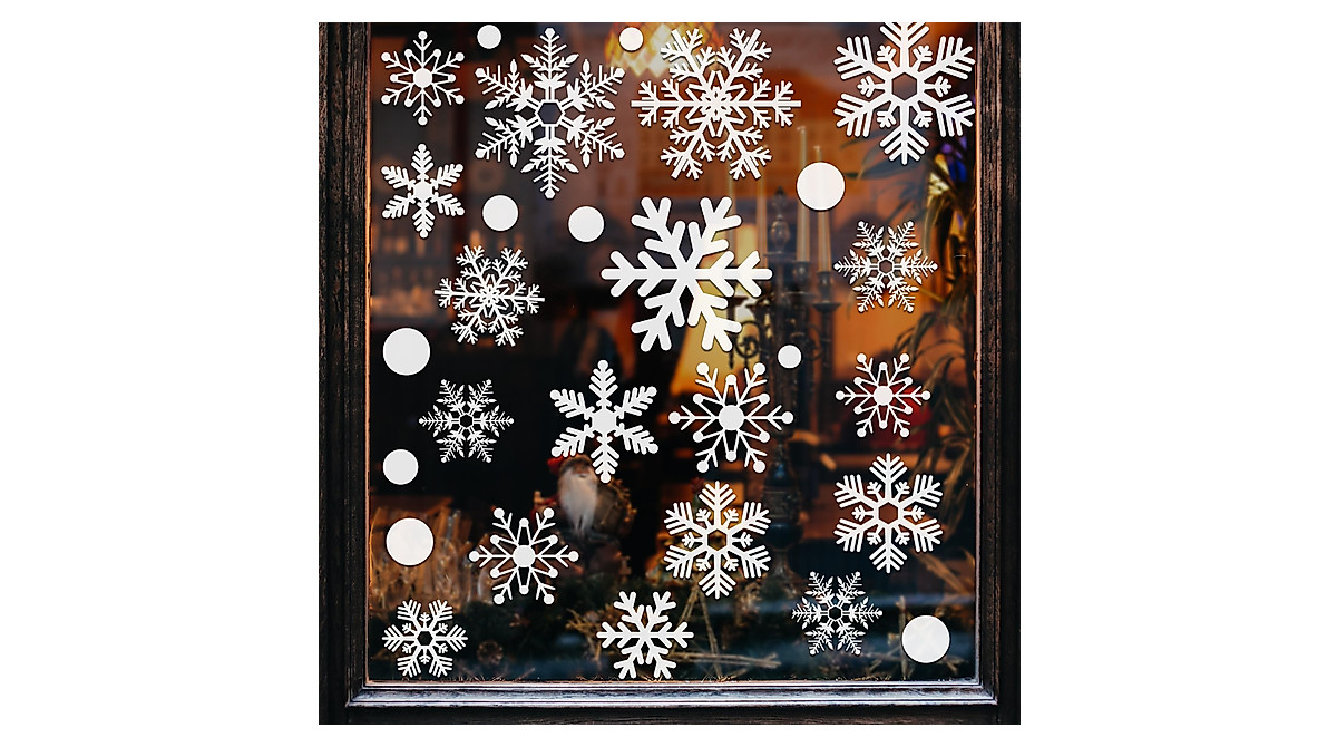321pcs Christmas Window Clings for Glass Windows - Festive Snowflake Decals
