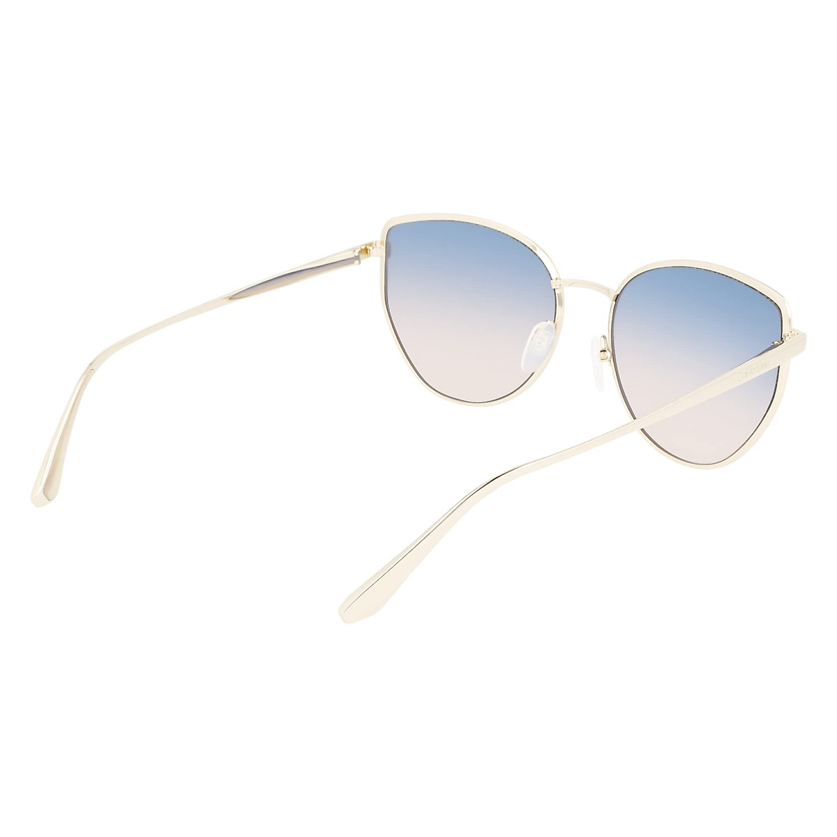 Calvin Klein Women's CK22113S Rectangular Sunglasses, Gold/Sky, One Size