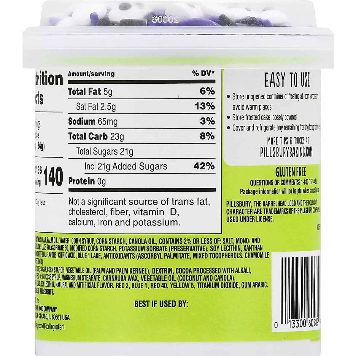 Pillsbury Funfetti Halloween Bundle, 1 of each Chocolate Slime Cake Mix, Slime Brownie Mix, Green Vanilla and Orange Vanilla Frosting with Sprinkles (Pack of 4) with By The Cup Spreader