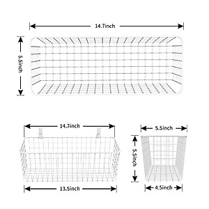 Joben Oligey 3 Set [Extra Large] Hanging Wall Wire Baskets, Farmhouse Food Storage Kitchen Pantry Laundry Closet Garage RV, White