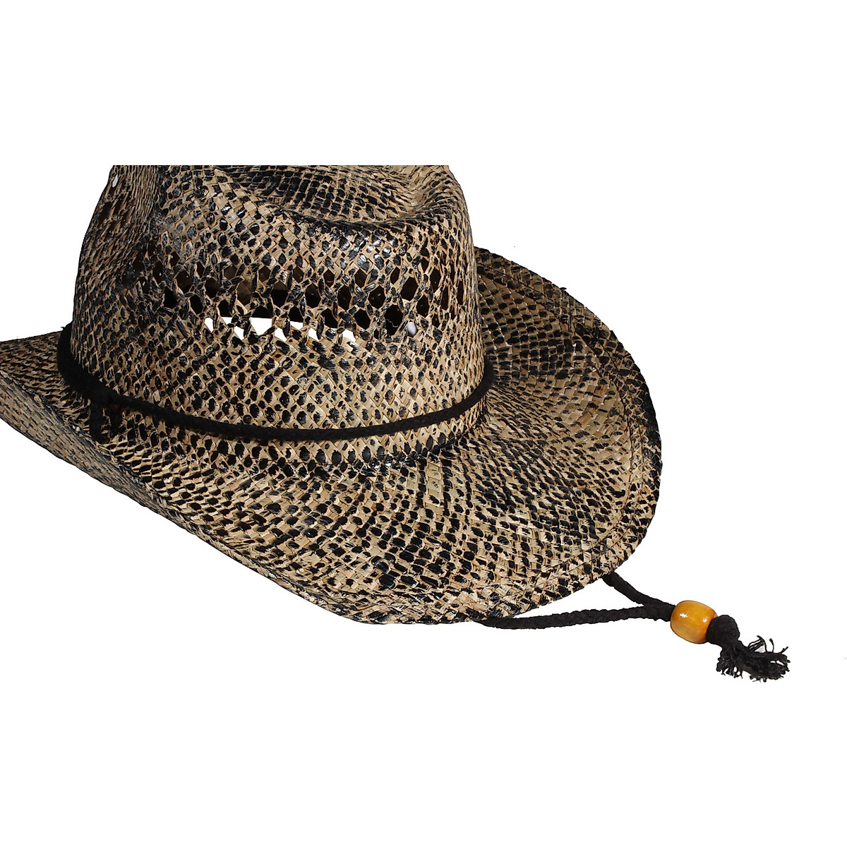 Western Outback Cowboy Hat Men's Women's Style Straw Felt Canvas (034 Brown Bull Head)