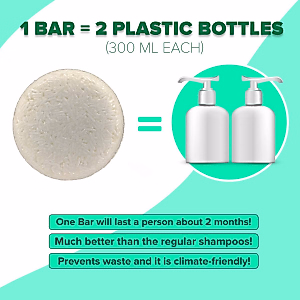 Solid Shampoo Bar And Conditioner Effect Hair Soap – 100% Organic Shampoo Bars For Hair With All Natural Plant Based Essential Oils And Zero Waste Biodegradable Packaging (Coconut)