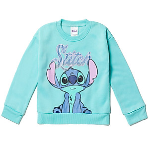 Disney Lilo & Stitch Big Girls Fleece Sweatshirt and Jogger Pants Blue 10-12