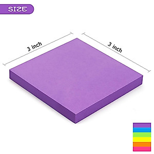 Early Buy Sticky Notes 6 Bright Color 6 Pads Self-Stick Notes 3 in x 3 in, 100 Sheets/Pad