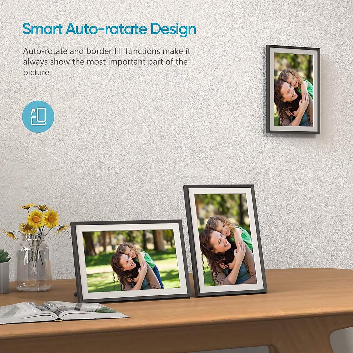 ARZOPA Frameo Digital Picture Frame 10.1 Inch Smart WiFi Digital Photo Frame 32GB with 1280x800 IPS Touch Screen, Auto-Rotate and Slideshow, Easy Setup to Share Photos Or Videos from Anywhere Anytime