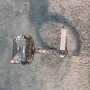 TenFit Jewelry Stunning Flame Solitaire Engagement Ring Cubic Zirconia CZ in White Gold Plated for Women