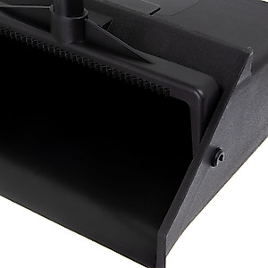 Carlisle FoodService Products Duo-Pan Upright Dust Pan with Serrated Yoke for Home, Restaurants, Kitchen, Lobby, And Office, Plastic, 30 Inches, Black