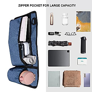 supregear Walker Bag with Cup Holder, Water-Resistant Wheelchair Pouch Folding Walker Accessory Basket for Wheelchairs, Rollators, Scooters, Blue