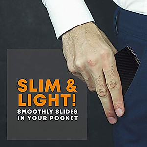 Card Blocr Pop Up Credit Card Wallet, RFID Blocking Credit Card Holder for men, Cool Wallets for Men in Carbon Wallet Design, Compact Card Holder Wallet for Secure Storage (Black PU Carbon Fiber)