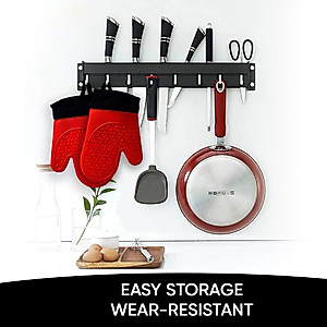 2PCS Red Black Professional Extra Large Silicone Oven Mitts and Pot Holders Oven Gloves Heat Resistant Gloves Kitchen Mittens BBQ Gloves for Cooking Grill Gloves Rubber Oven Mitt Cooking Gloves