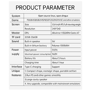HKYRD Powkiddy Q36 Mini Handheld Game Console Retro Open Source System 32G/2000 Games (Red)
