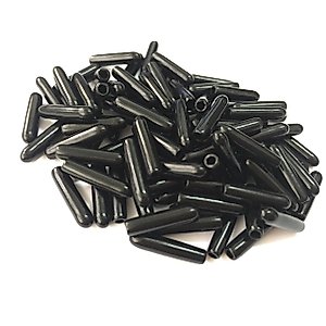 Jocon SF9000 PVC Flexible Vinyl Round Tip End Caps Steel Wire Tip Caps Wire Thread Protector Cover (Inner Dia 2.5mm, Black)