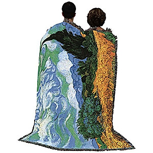 Pure Country Weavers Wheat Field with Cypresses Blanket by Vincent Van Gogh - Fine Art Gift Tapestry Throw Woven from Cotton - Made in The USA (72x54)