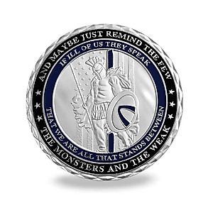 Thin Blue Line Law Enforcement Challenge Coin Spartan Warriors Police Officers Military Coin