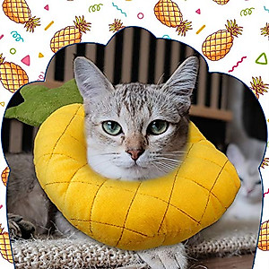 Weewooday 4 Pieces Cat Recovery Collar Cute Cat Neck Cone Cat Elizabeth Padded E-Collar Anti-bite Lick Dog Collar with Smooth Texture for Kitten and Cat