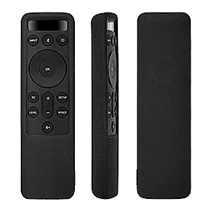 1PCS Protective Silicone Remote Case for Vizio 5.1 2.1 Home Theater Sound Bar Remote, for D21-H D51-H D512-H D510-H D20 Remote Control Shockproof, Washable, Skin-Friendly, Anti-Lost with Loop (Black)