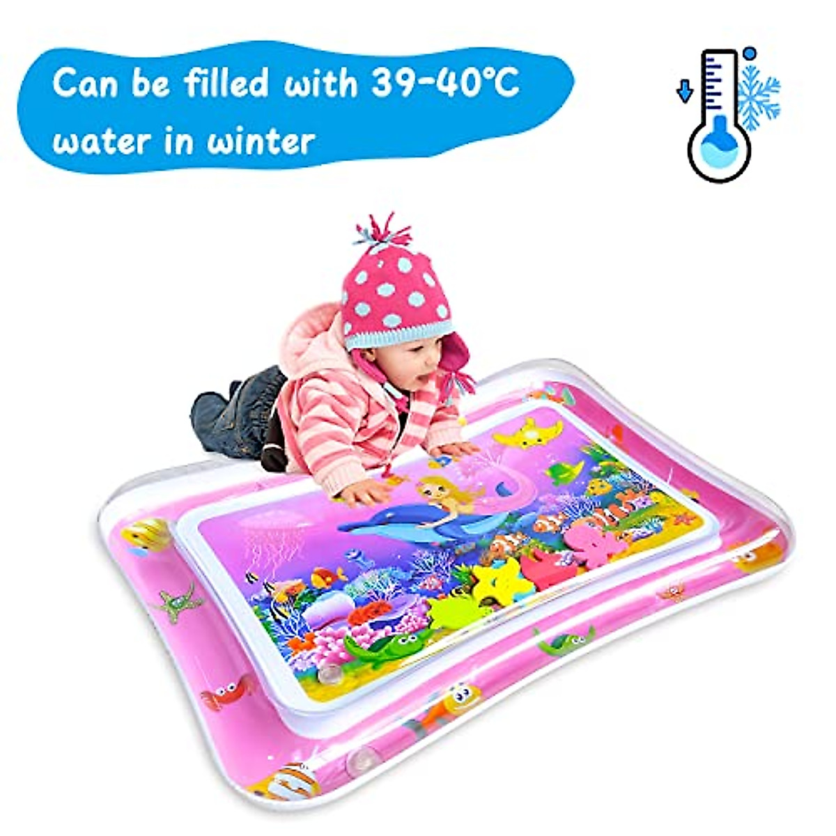 Tummy time Water Play mat, Baby Water Play Mat for Kids and Toddlers Baby Toys for 3 to 24 Months, Strengthen Your Baby's Muscles (70x50cm)