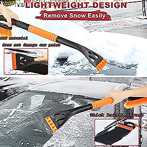 Michael Doss Snow Brush and Ice Scraper, Scrapers for Car Windshield Supports 360 Degree Rotation,Extendable Car, Scraper & with Foam Grip, Dont Scratch The Paint black