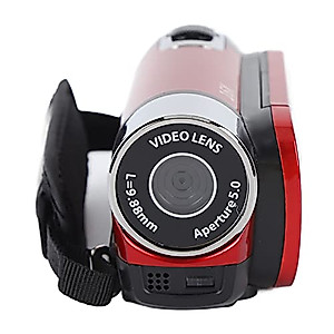 DV Camera, 16x Digital Zoom Gift Vlogging Camera 2.7in TFT Rotatable Screen 1080P 16MP Long Battery Life for Baby's Growth Records (Red)