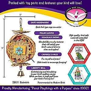 Super Bird Creations SB611, Beakwhich Bird Toy, Medium Bird Size, 9" x 5" x 4"