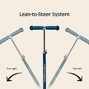 Retrospec Chipmunk Kick 3 Wheel Scooter for Kids, Toddlers, Girls & Boys - Padded Handlebars, PU Wheels, & Extra Wide Non-Slip Deck - Children 5 Years & Up - Navy