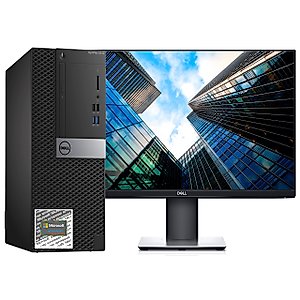 Dell Optiplex 3040 Tower Desktop PC Intel i5-6500 3.2GHz. 16GB DDR3 RAM, 256GBSSD, WiFi, with Dell 24-inch P2419HLCD Windows 10 Pro (Renewed)