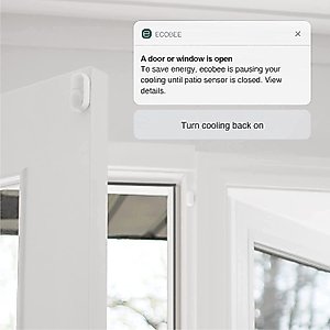ecobee Smart Thermostat with Smart Sensor Included + 1 Smart Sensor for Doors and Windows, Black, White (EB-STATE5-01)