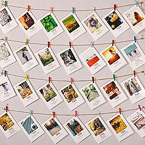 Mippein 100pcs Sturdy Colored Wooden Mini Small Tiny clothespins for Dry Laundry on Clothesline, Bag Clips, Crafts, Photos, Home, School, Arts Crafts Deco