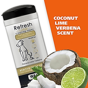 Wahl USA Pet Refresh Cleaning Wipes for All Dog Breeds - Use on Ears, Nose, Paws, Bottom, & Sensitive Areas - 50 Wipes - Model 820017A