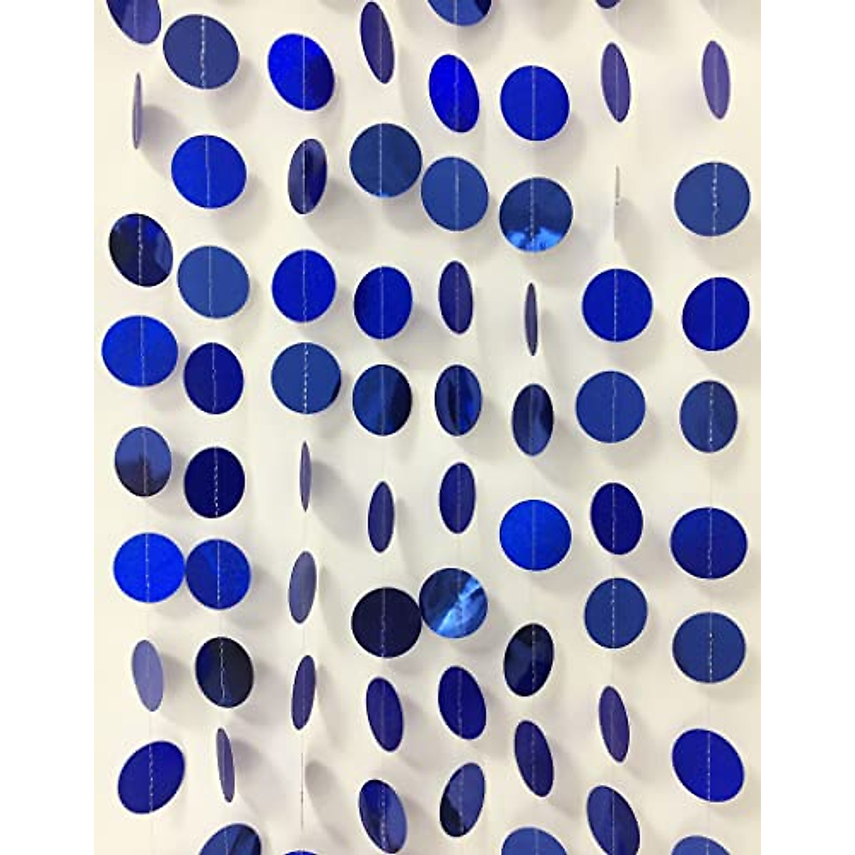 Autupy 4 Pack 52 feet Royal Blue Circle Garland Navy Blue Dots Paper Garland String Hanging Backdrop for Birthday Rustic Wedding Baby Shower Vintage Bachelorette Party