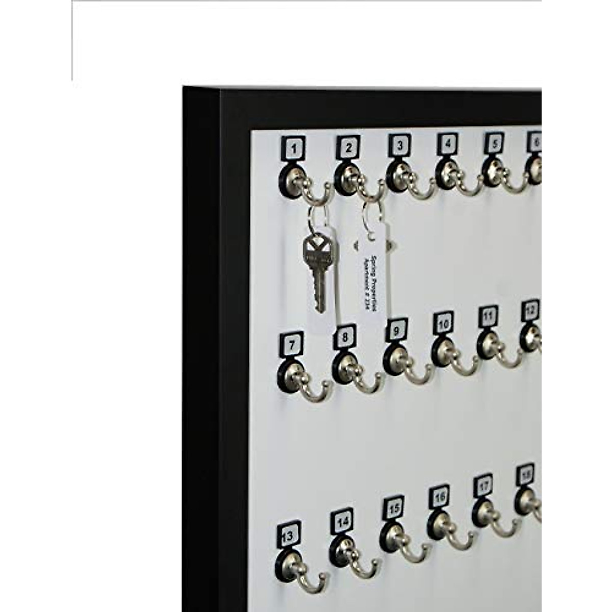 Key Rack, Key Stand # 40MNF Extra Space Framed 40 Bolted Metal Hook with Number Plate and Hidden Hangers for Executive Offices (40 Sets of Tag & Ring Included)