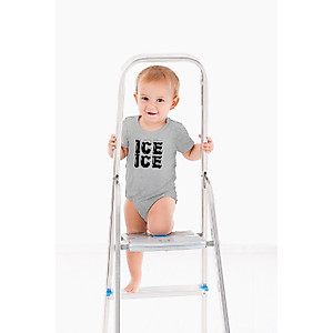 AW Fashions Ice Ice Baby Bodysuit Cute Newborn Baby Girl or Boy Clothes Adorable Infant Romper Outfit (6 Months, Sports Grey)