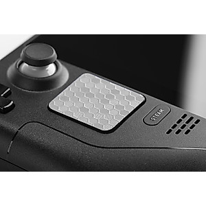 TouchProtect Steam Deck Grip Kit - Front touchpad and back button skin set. Steam Deck accessory bundle. (Hex Silver)