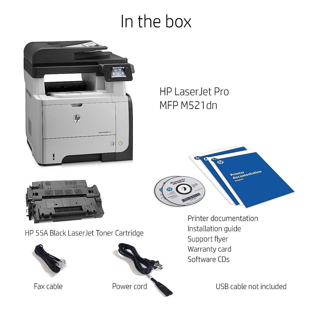 HP Laserjet Pro MFP M521dn Printer, (A8P79A) (Renewed)