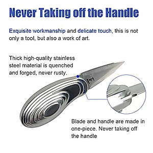 FrSara Oyster Shucking Knife, Oyster Shucker, Ergonomic Three-Dimensional Oyster Shaped Handle, Strong Grip. Any Oyster and Other Shellfish Can be Opened Easily. Comes with Flannel Storage Bag.