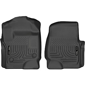 Husky Liners Weatherbeater Floor Mats | Fits 2017 - 2024 Ford F-250, F-350, F-450 Supercab/Crew Cab w/Factory Carpeting | Front Row, 2-pc Black - 13301