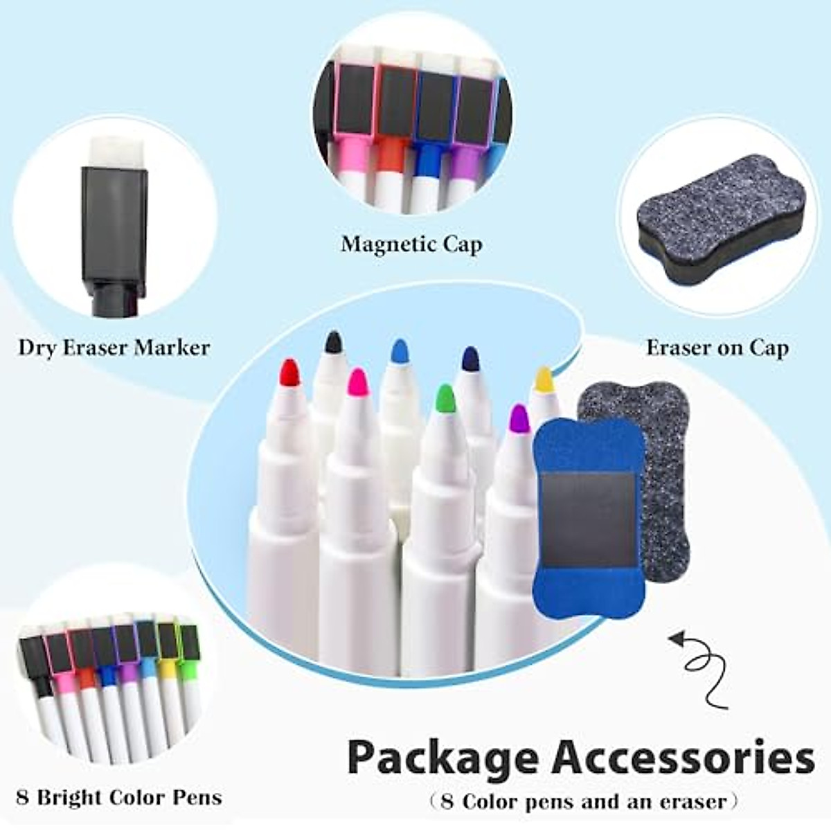 Magnetic Whiteboard for Fridge, 7.87 * 11.8 INCH (2 PCS), Dry Erase Board, Easy to Write, Notepad for Office, Home, Kitchen, School