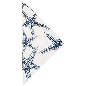 Cloth Napkins Table Linens Linen Napkins Dinner Napkins Nautical Beach Set of 12 Starfish Blue 18" x 18"