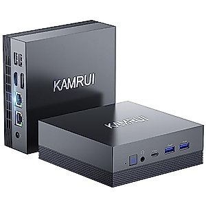 KAMRUI Mini PC,AMD Ryzen 5 5500U (6C/12T, up to 4.0 GHz), Mini Computer Tower with Dual Channel 16GB DDR4 512GB SSD,Small Desktop Computers 4K Triple Display,BT4.2/WiFi 5/Dual LAN