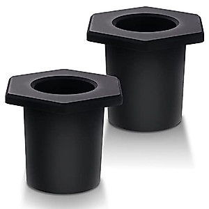 SAVITA 2pcs Table Umbrella Hole Ring, Outdoor Patio Table Umbrella Hole Insert Plug Silicone Umbrella Replacement Parts for 2-2.5 Inch Patio Table Hole, 1.5" Pool Umbrella Adapter (Black)