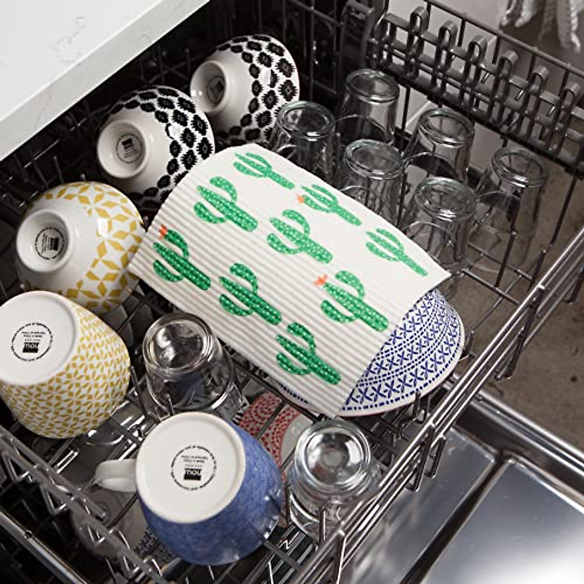 Ecoloie Swedish Sponge Reusable Dishcloth Cacti 6.5 x 8 inches, Set of 2