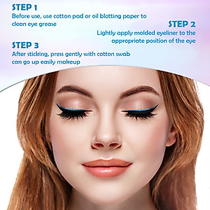 Sivak 16 Pairs Reusable Eyeliner Sticker Glitter Invisible Adhesive Eyeliner Sticker with Eyelashes Waterproof Shiny Eye Line Strip Sticker for Women Girl Halloween Makeup (Black, Gold, Pink, Purple)