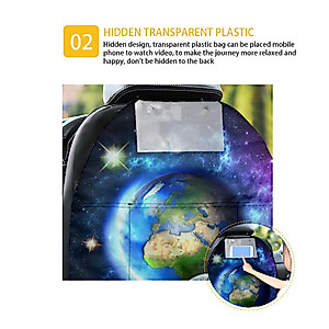 GLENLCWE Blue Mermaid Scales Car Seat Back Protectors Kick Mat + 4 Pockets Waterproof Seat Covers for The Back of Your Seat 2 Pack