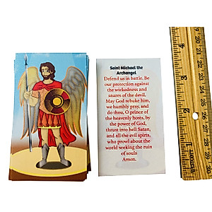 Westmon Works Saint Michael Prayer Holy Cards for Children Bulk Classroom or Mass Church Congregation Pack, Set of 25