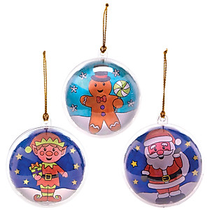 Baker Ross AT163 Christmas Colour in Baubles, Festive Arts and Crafts (Pack of 8), Assorted
